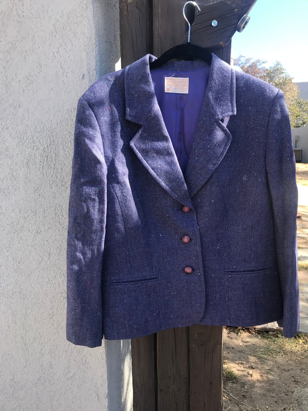 Fun Vintage Purple Pendleton Blazer - Etsy