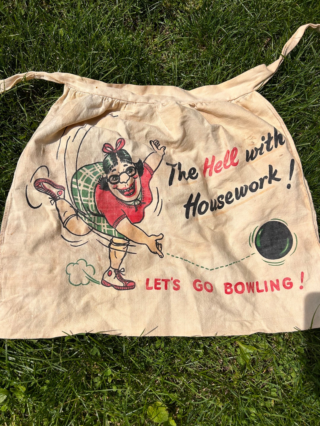 Very Cool 1950s/1960s Retro Vintage Apron With Comic Bowling Woman ...