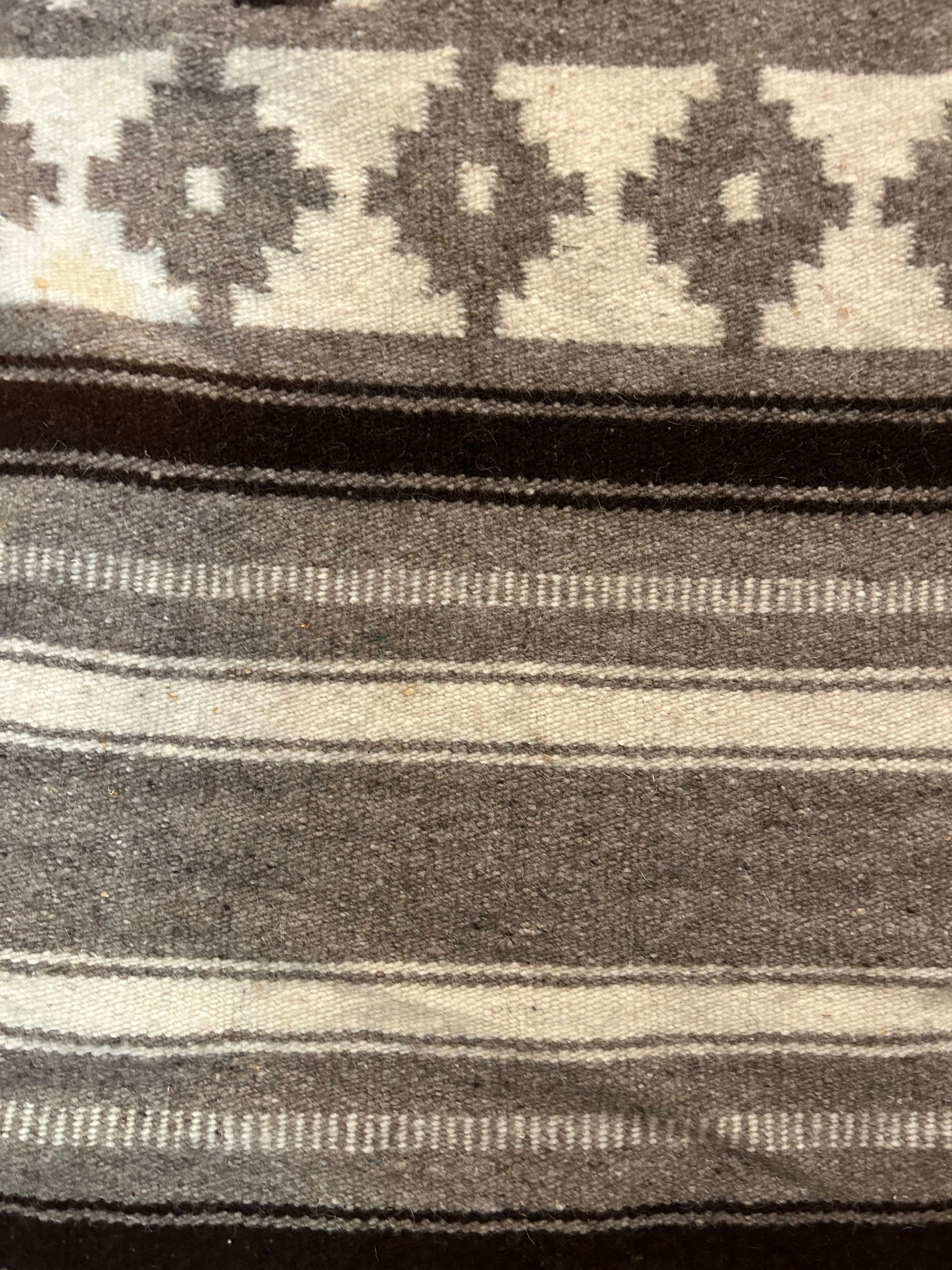 Handwoven Wool Vintage Zapotec Rug With Diamond Pattern/ Gorgeous Greys ...