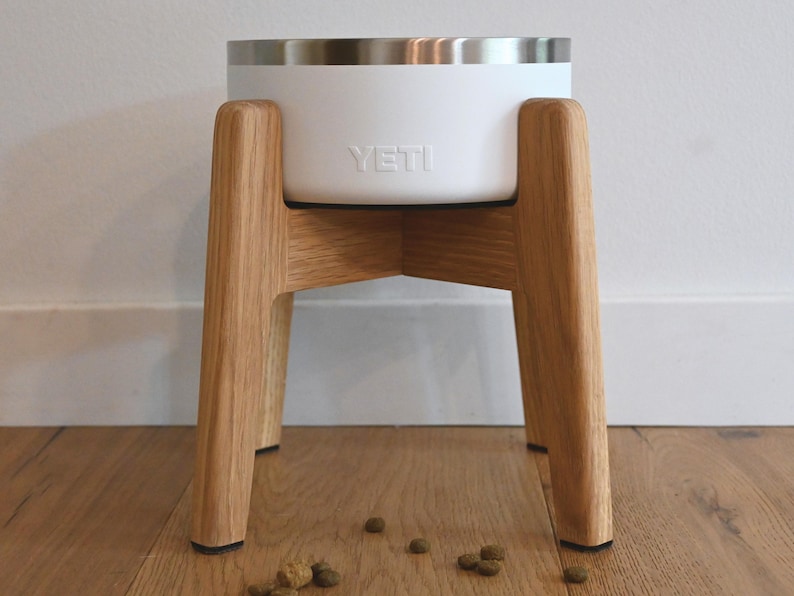 6" Elevated Dog Bowl Stand / Mid-century Modern Feeding Stand / Solid ...