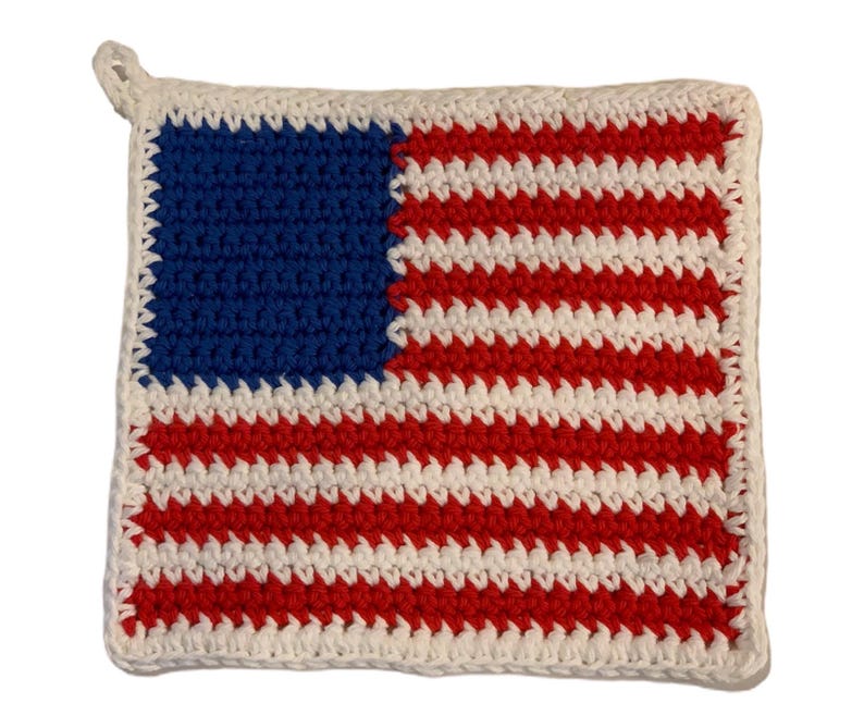 American Flag Dishcloth or Potholder - Etsy
