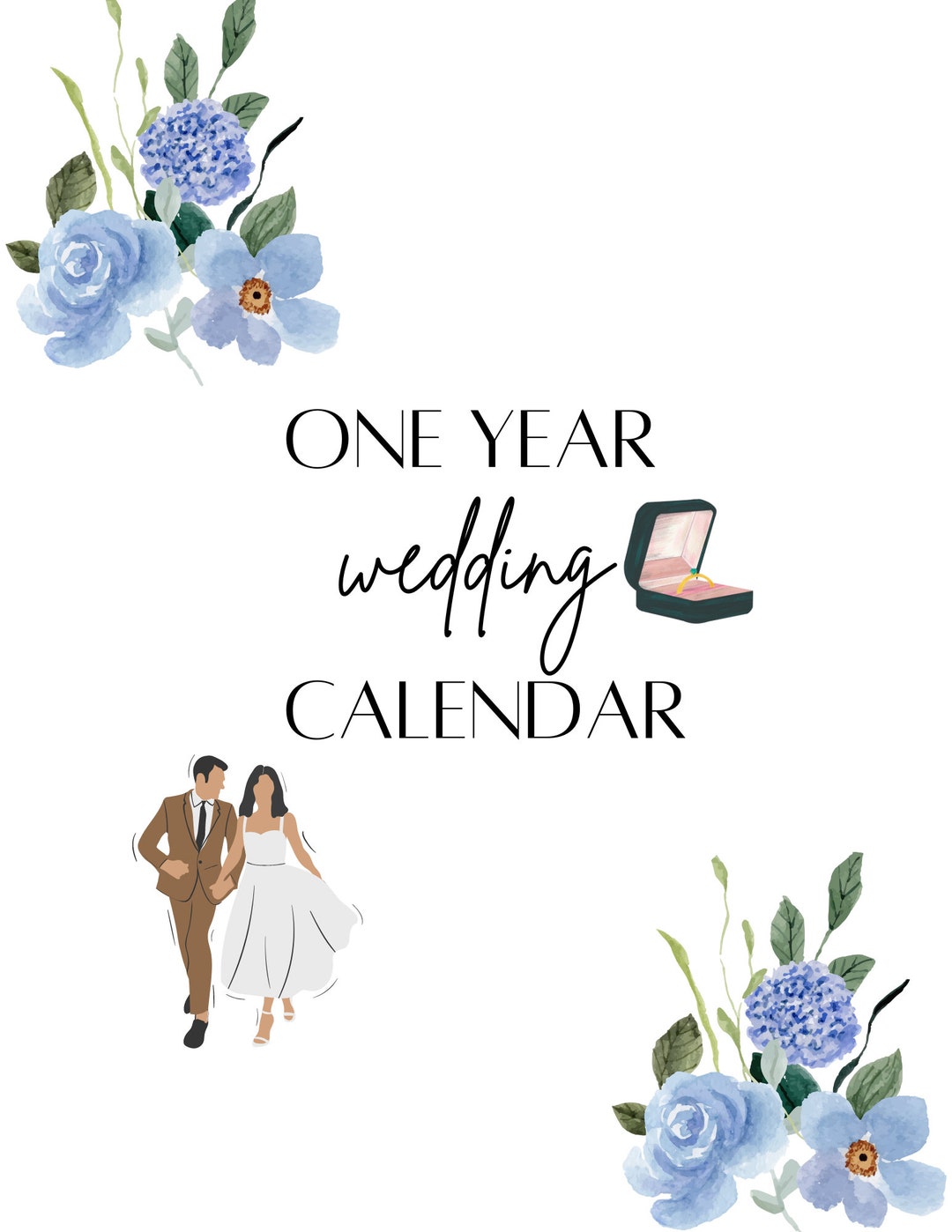 12 Month Wedding Planning Calendar and Checklist - Etsy