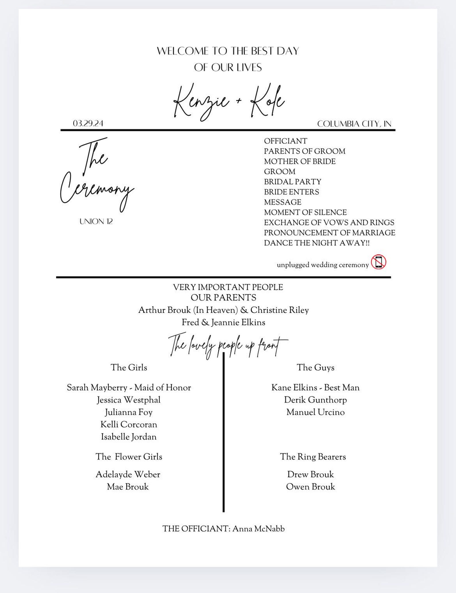 Wedding Program Template - Etsy