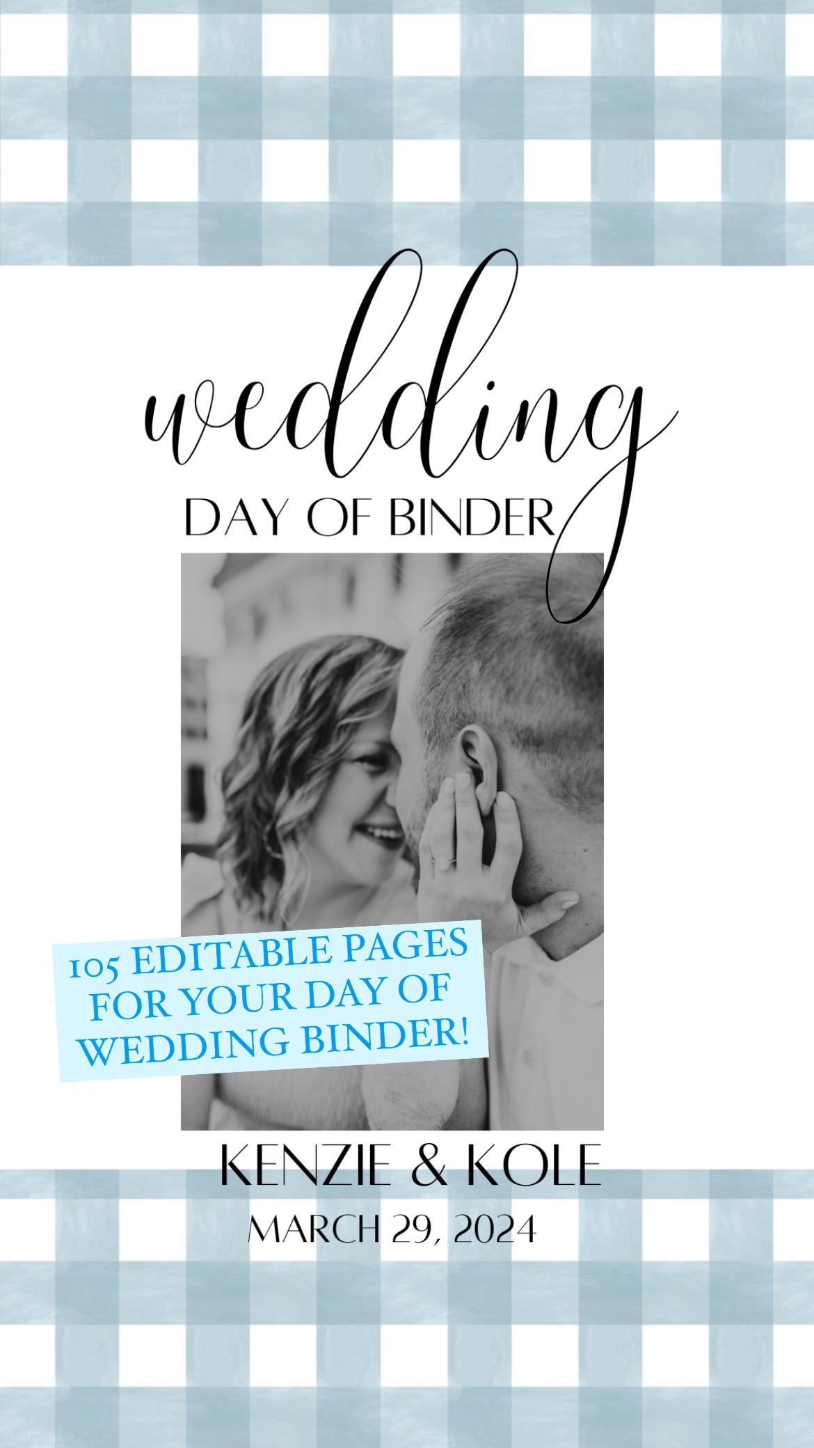 Wedding Planning Bundle Dusty Blue Wedding Binder Wedding Template ...