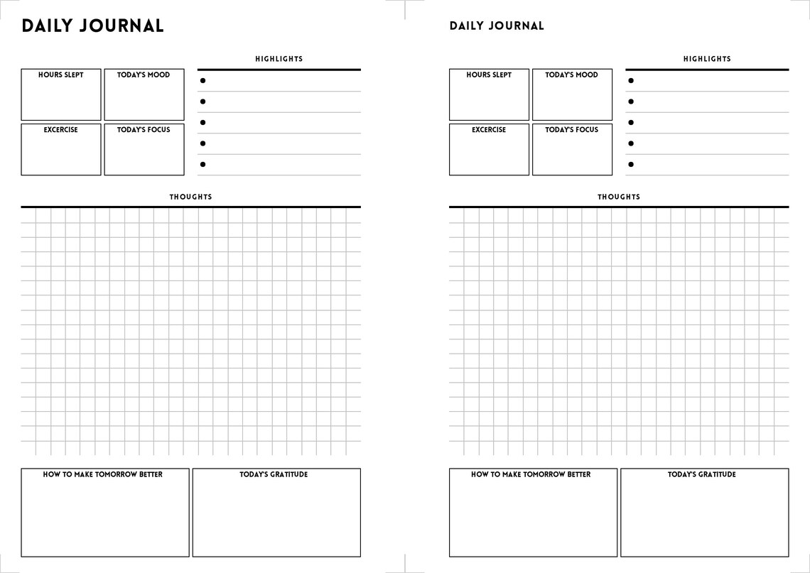 Digital, Printable, Daily Reflection Journal Your Path to Mindfulness ...