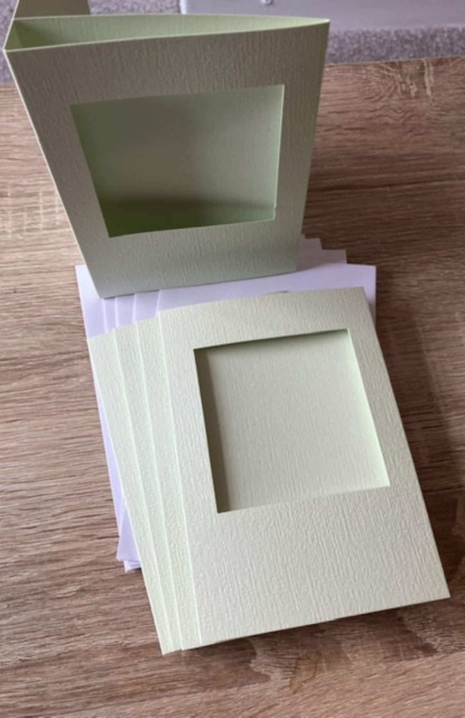 5x Tri-fold Aperture Cards Linen Effect 3 Fold Card Ideal for Cross ...