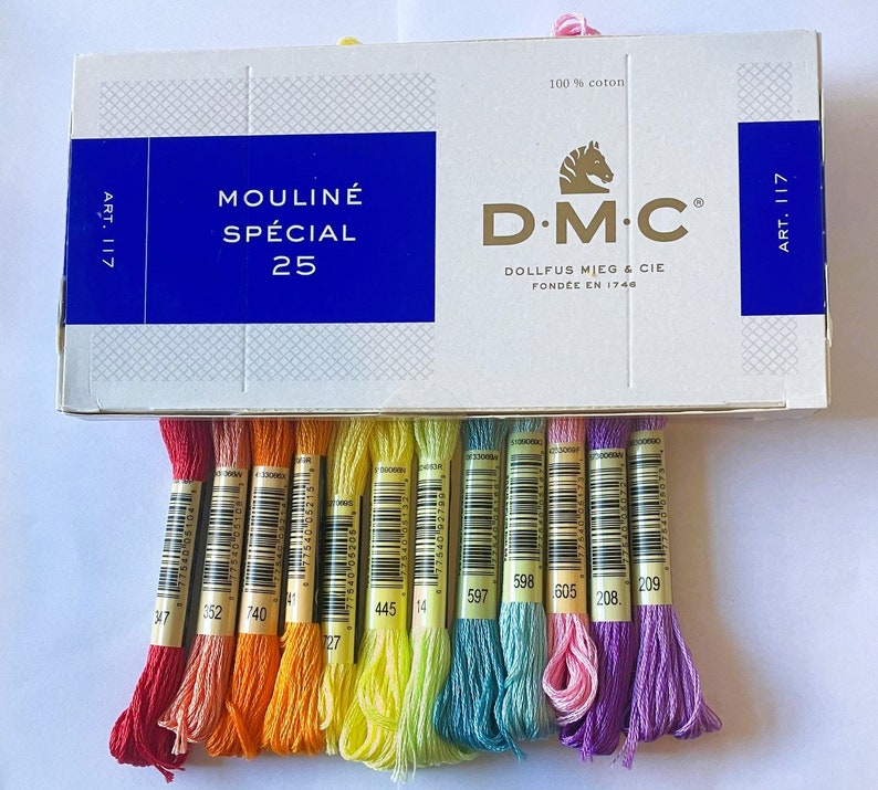 DMC Cross Stitch Threads Genuine 1-20 Skeins 482 Solid Colours 8m ...