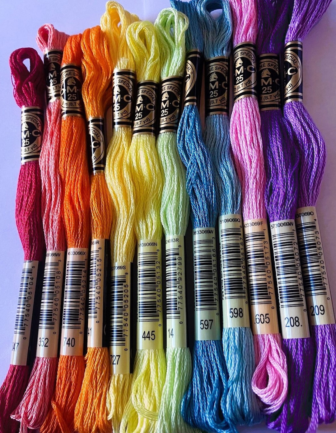 DMC Cross Stitch Threads Genuine - 1-20 Skeins - 482 Solid Colours - 8m ...