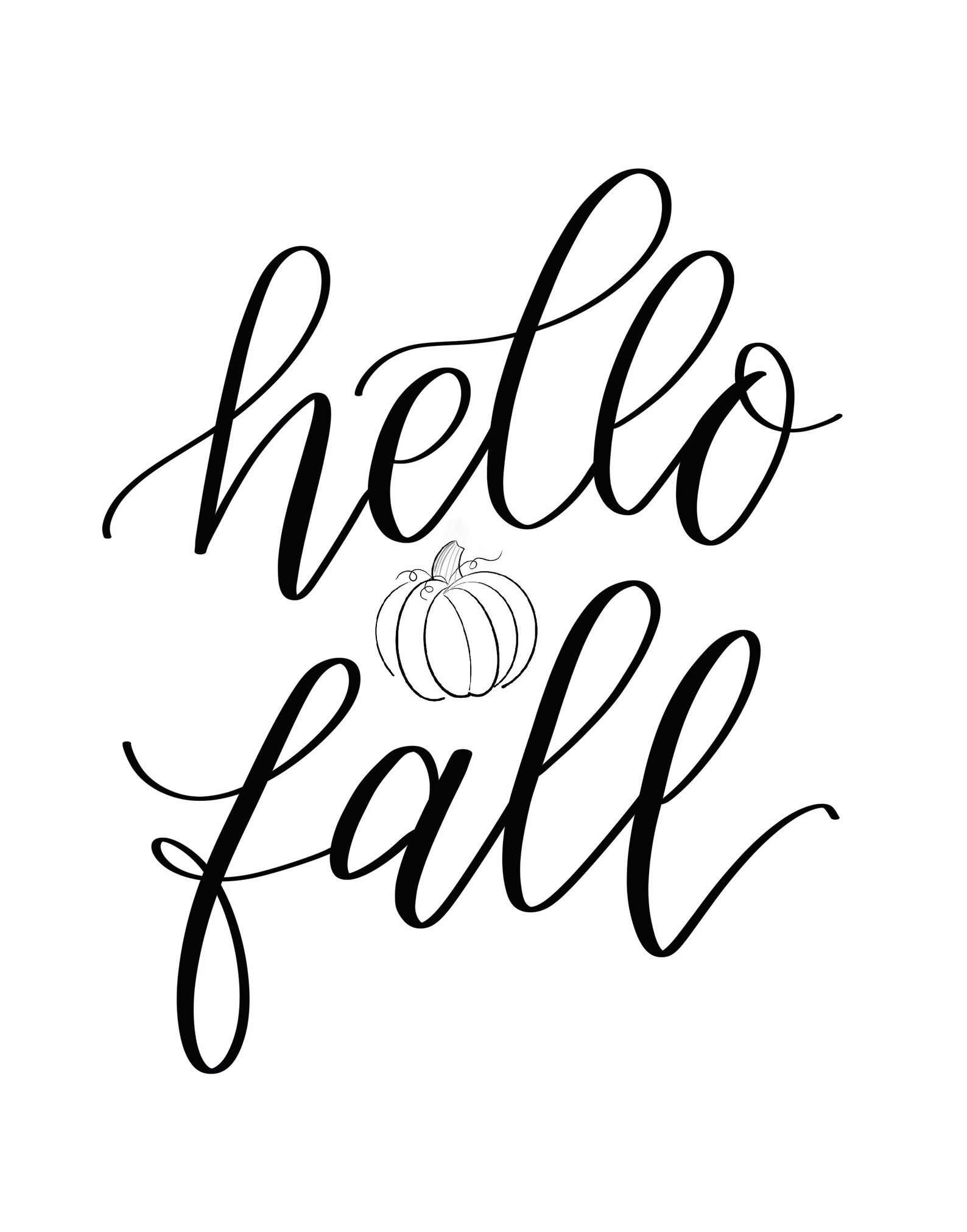Hello Fall, instant download, calligraphy print, fall print, autumn ...