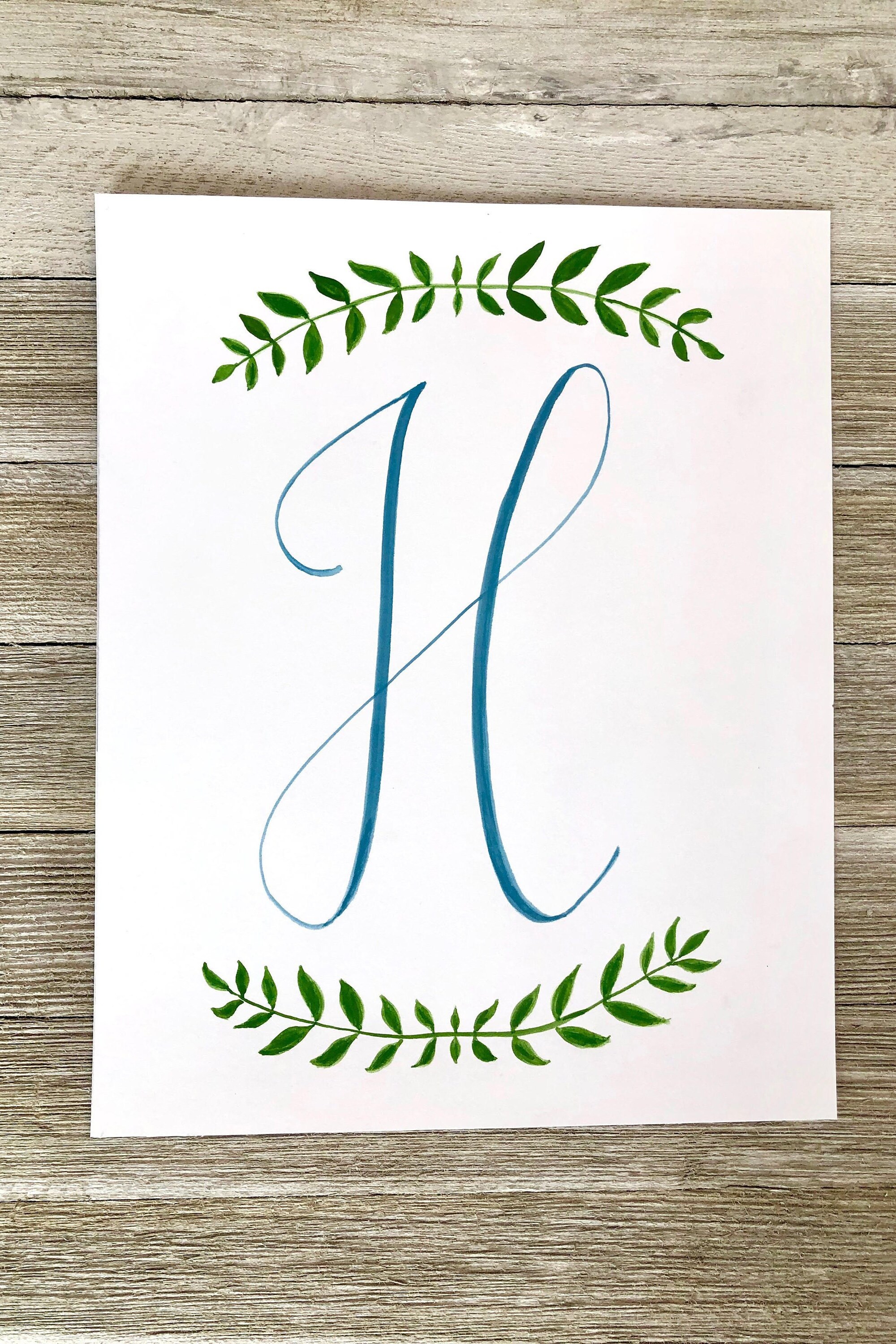 Calligraphy Initial, Calligraphy Print, Custom Initial Print, Monogram ...