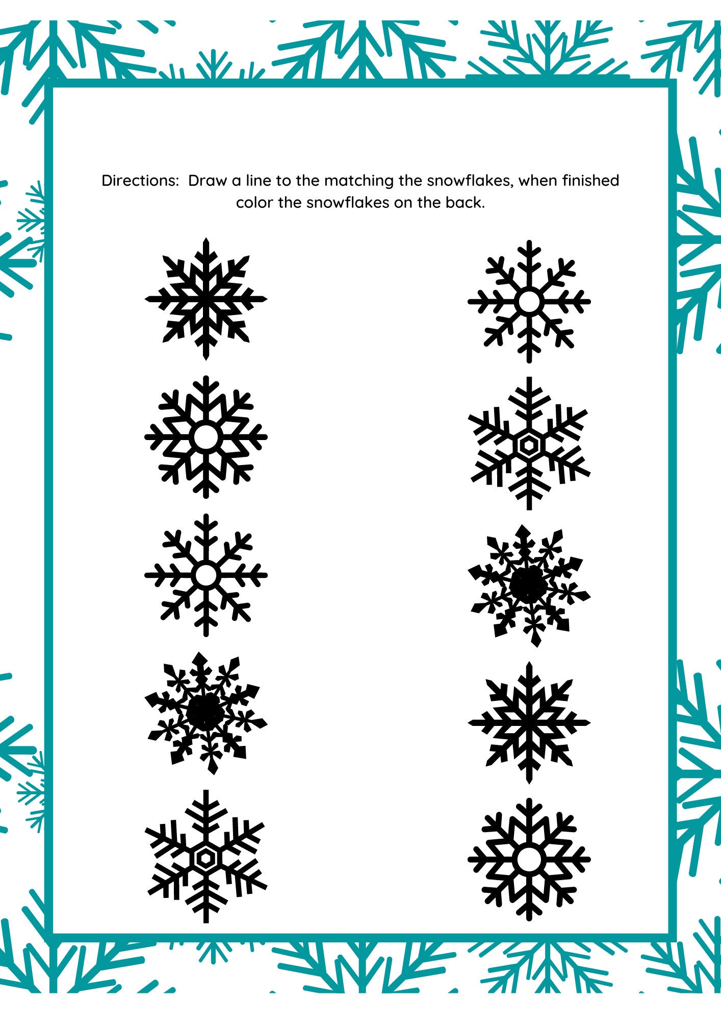 Snow Flakes Coloring Pages for Kids, WINTER HOLIDAY, Fun Activities for ...