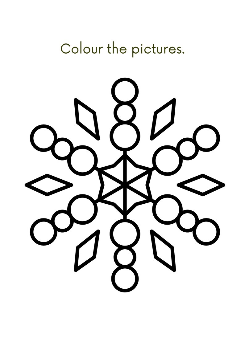 Snow Flakes Coloring Pages for Kids, WINTER HOLIDAY, Fun Activities for ...