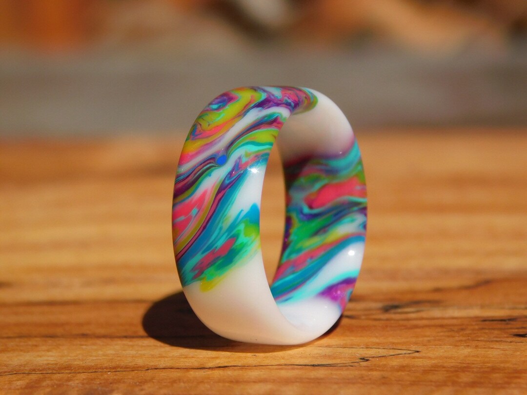Neon Pastel Resin Ring - Etsy
