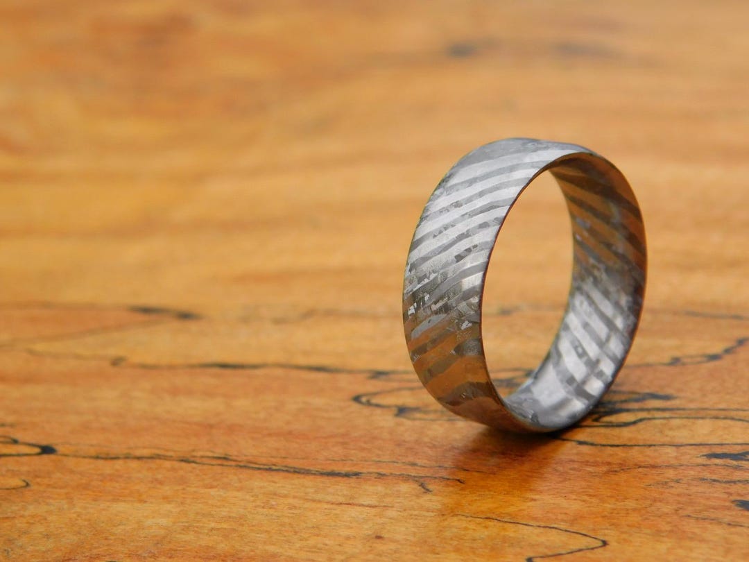 Raw Crystallized Titanium Damascus Ring - Etsy