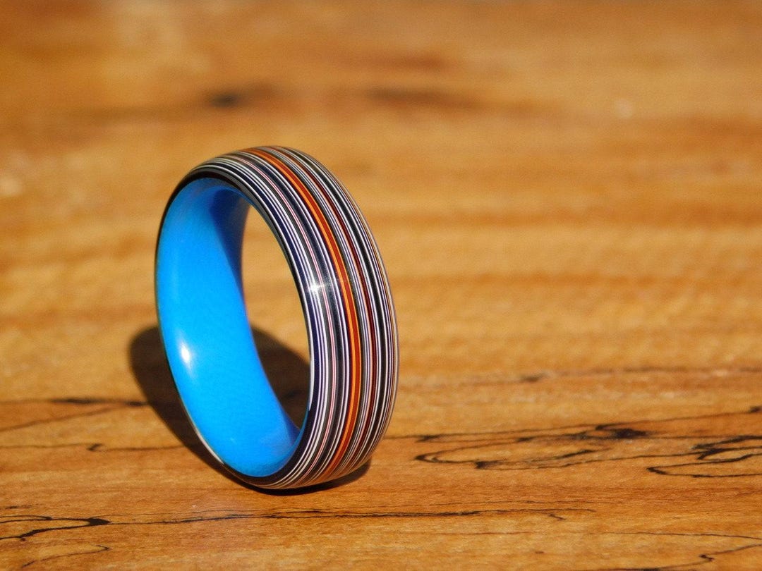 Fordite X Cobalt Blue G10 Ring - Etsy