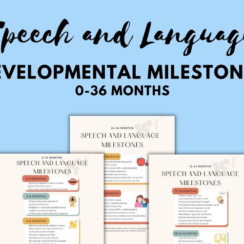 Infant 0 to 12 Months Speech and Language Milestones Speech - Etsy