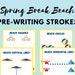 Beach Spring Break Pre Writing Strokes Activity for Occupational ...