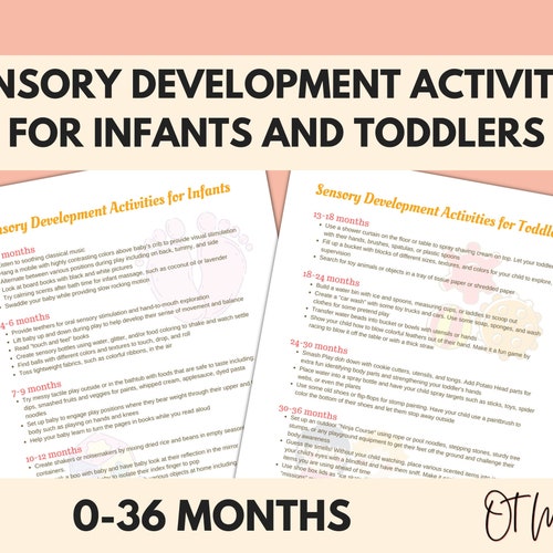 Sensory Development Activities for Infants and Toddlers - Etsy