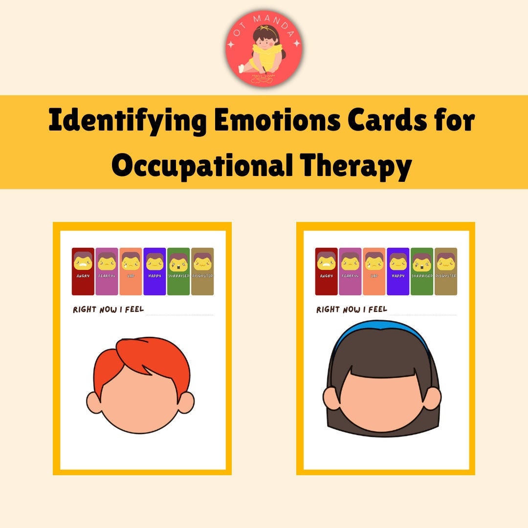 Identifying Emotions Printable Cards for Pediatric Occupational Therapy ...