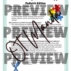 What is Occupational Therapy Parent Handout Pediatric Edition | OT ...