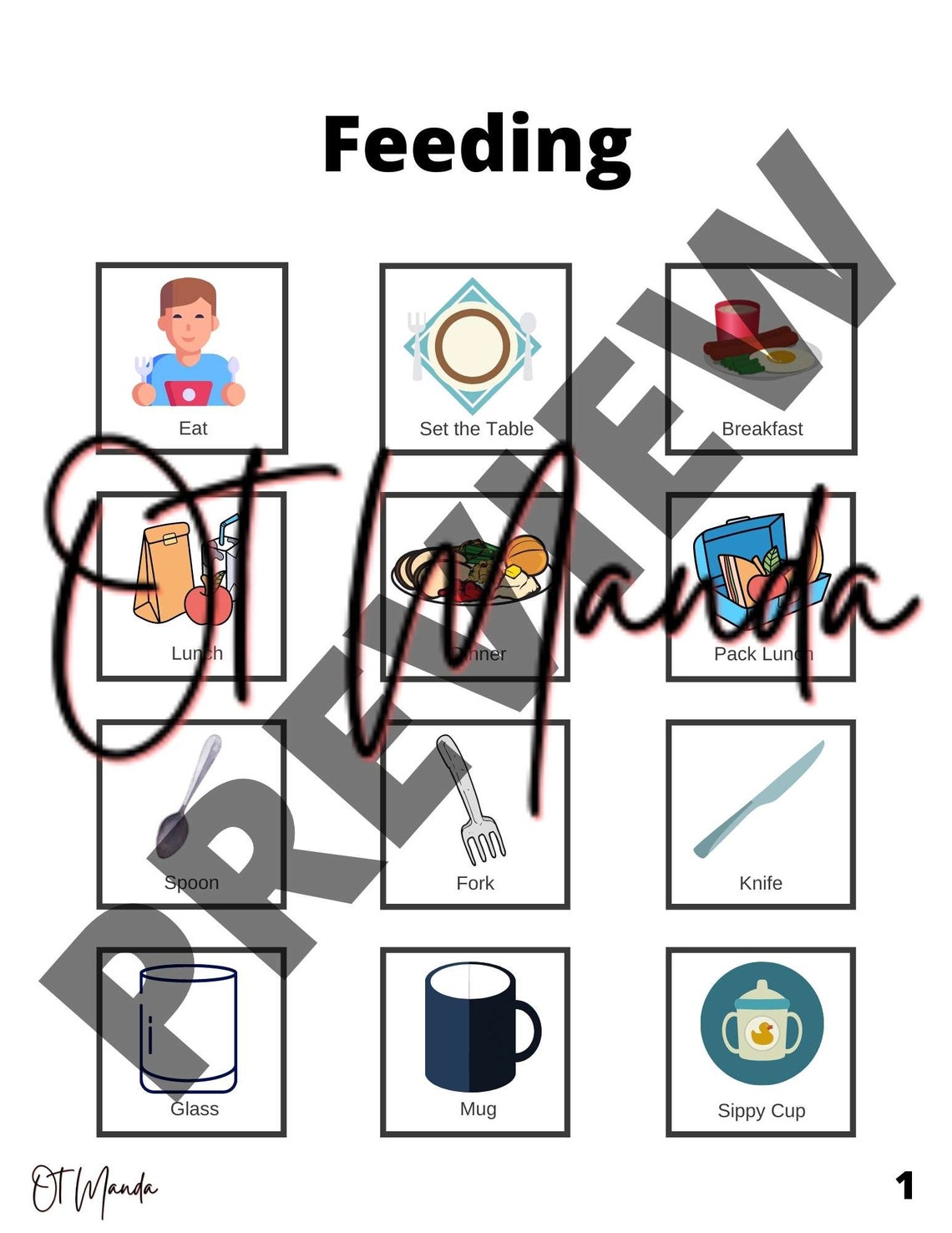 Feeding and Eating Picture Cards | Visual Schedule for Mealtime ...