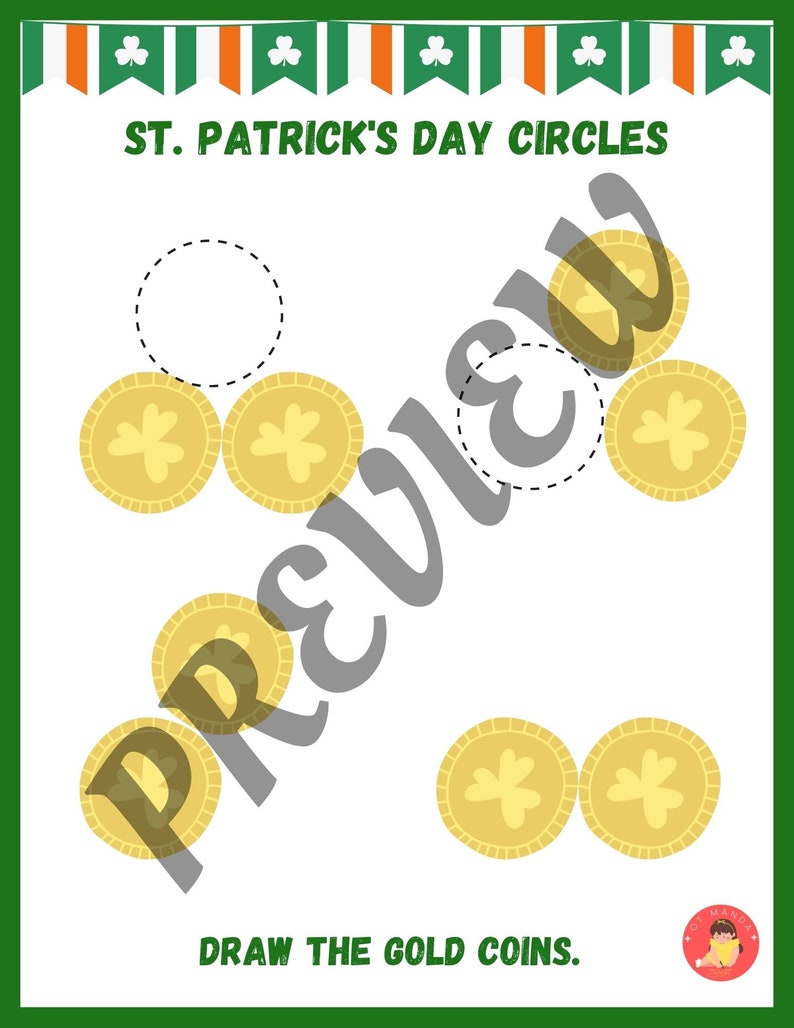 St Patricks Day Themed Pre Writing Strokes and Shapes for Occupational ...
