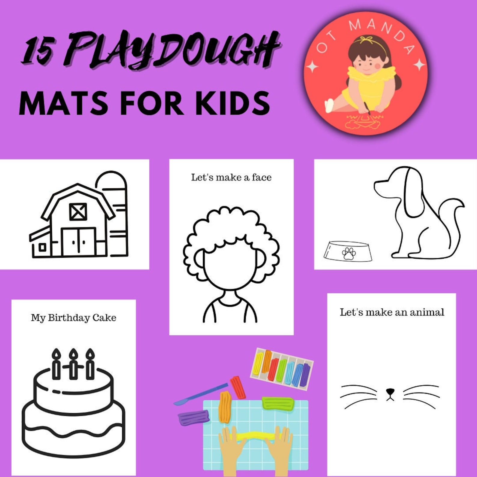 Playdough Mats for Fine Motor and Sensory Play Early Intervention ...