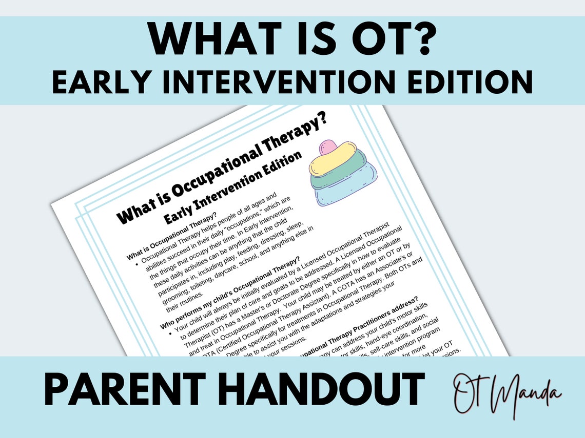 What is Occupational Therapy Parent Handout Early Intervention Edition ...