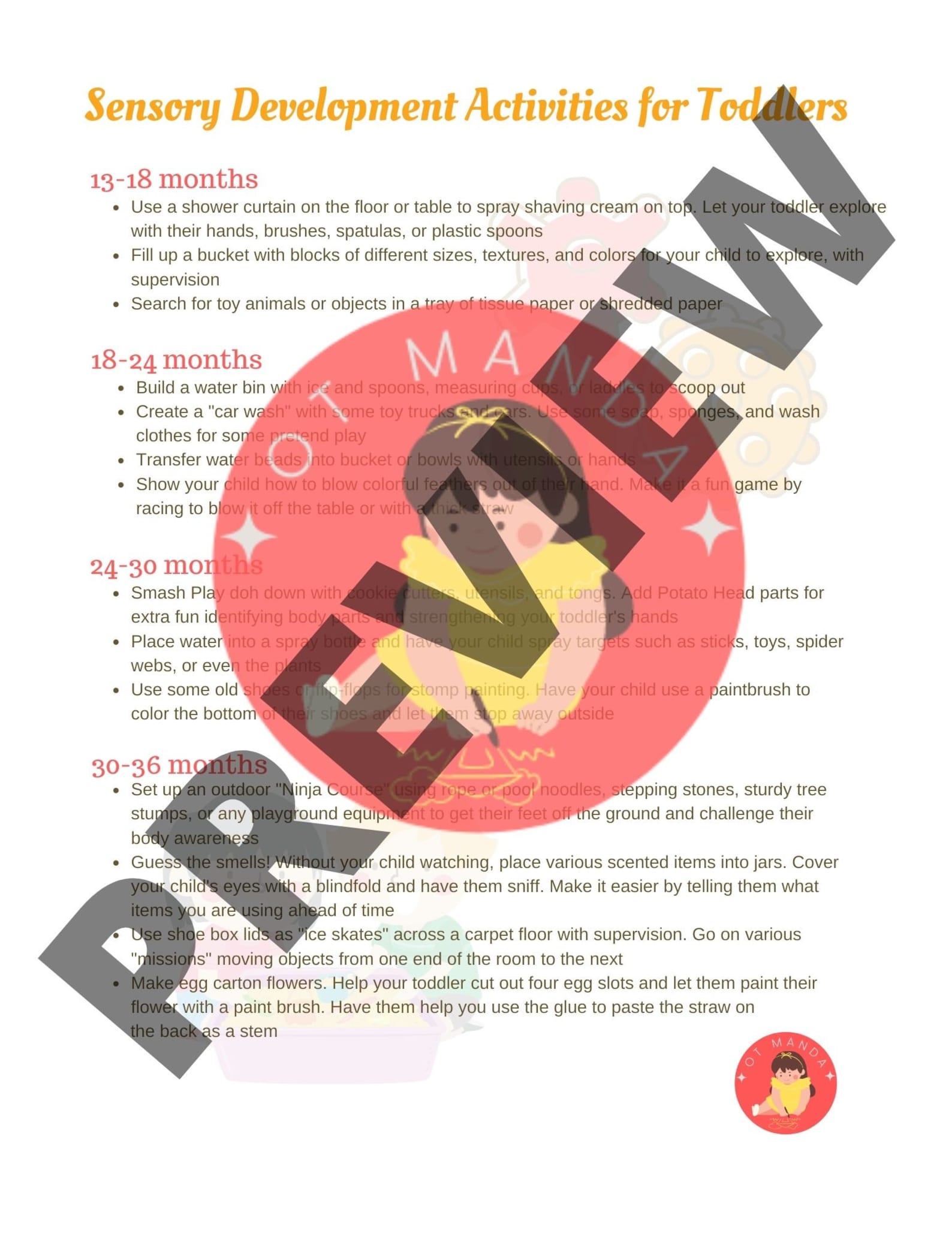 Sensory for Toddlers | Sensory Development and Heavy Work Activities ...