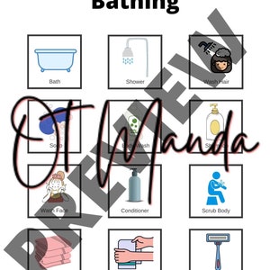 Bathing Picture Communication Cards | Visual Schedule for Bath Time ...