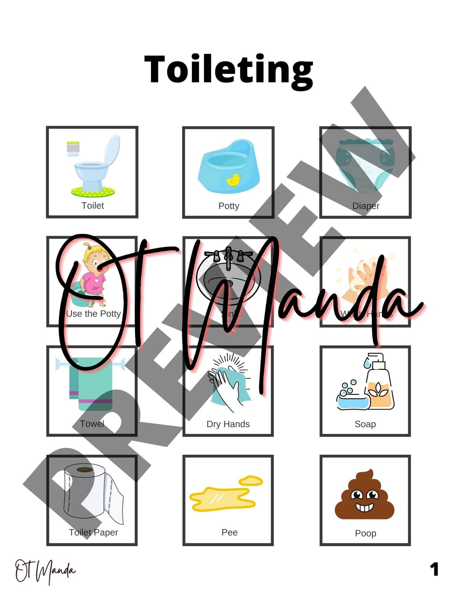 Toileting Picture Cards for Communication | Visual Schedule for Potty ...
