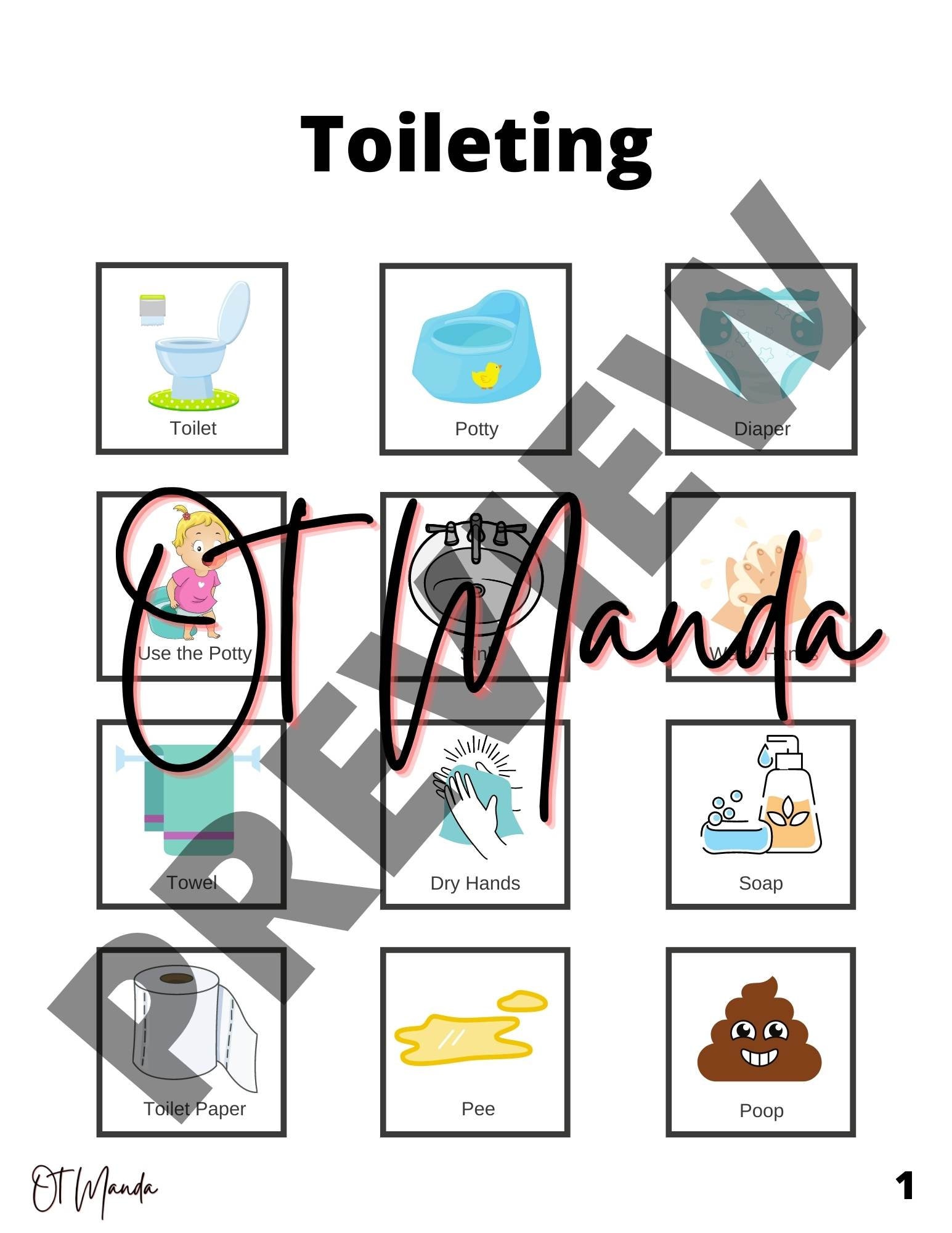 Toileting Picture Cards for Communication | Visual Schedule for Potty ...