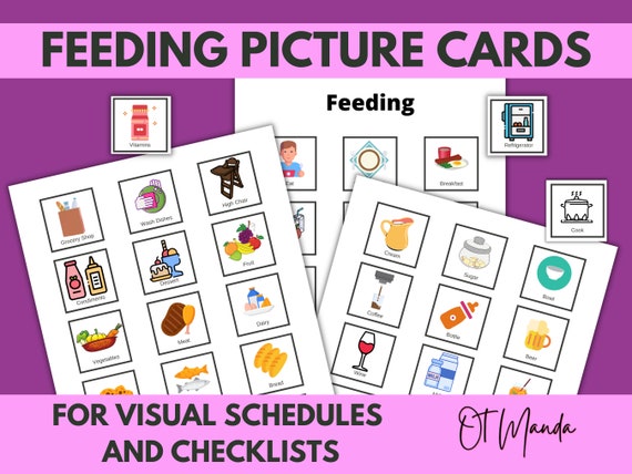 Feeding and Eating Picture Cards Visual Schedule for | Etsy