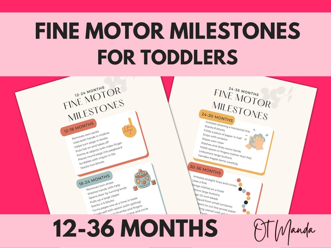 Toddler Fine Motor Milestones Parent Handouts for OT Early Intervention ...
