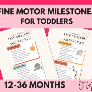 Toddler Fine Motor Milestones Parent Handouts for OT Early Intervention ...