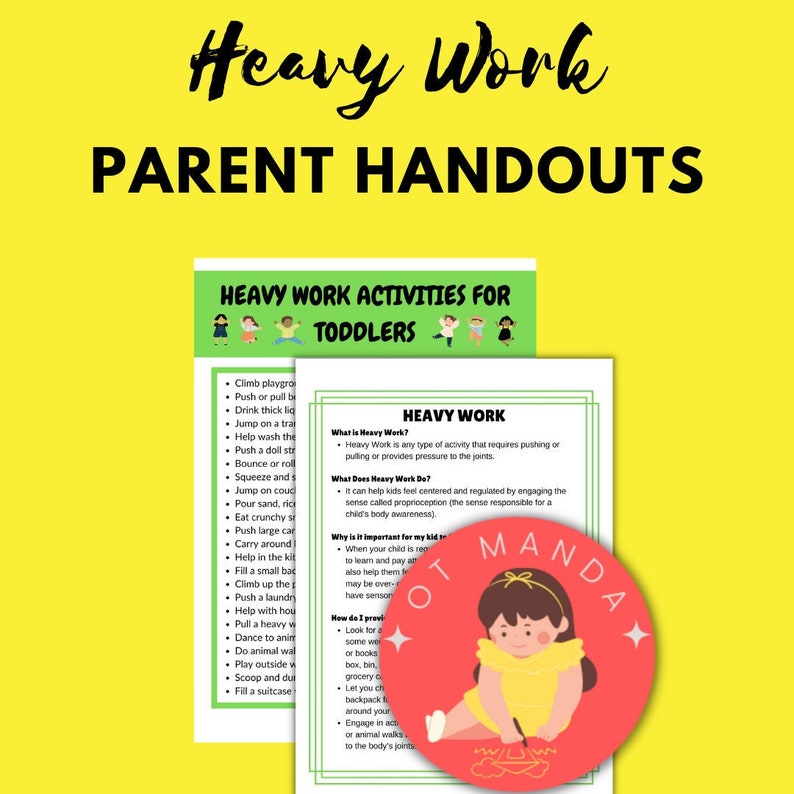 Heavy Work Caregiver Handouts | Why It is Important and Ideas for Home ...
