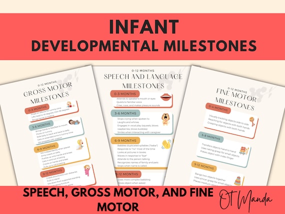 Infant 0 to 12 Months Developmental Milestones Fine Gross - Etsy