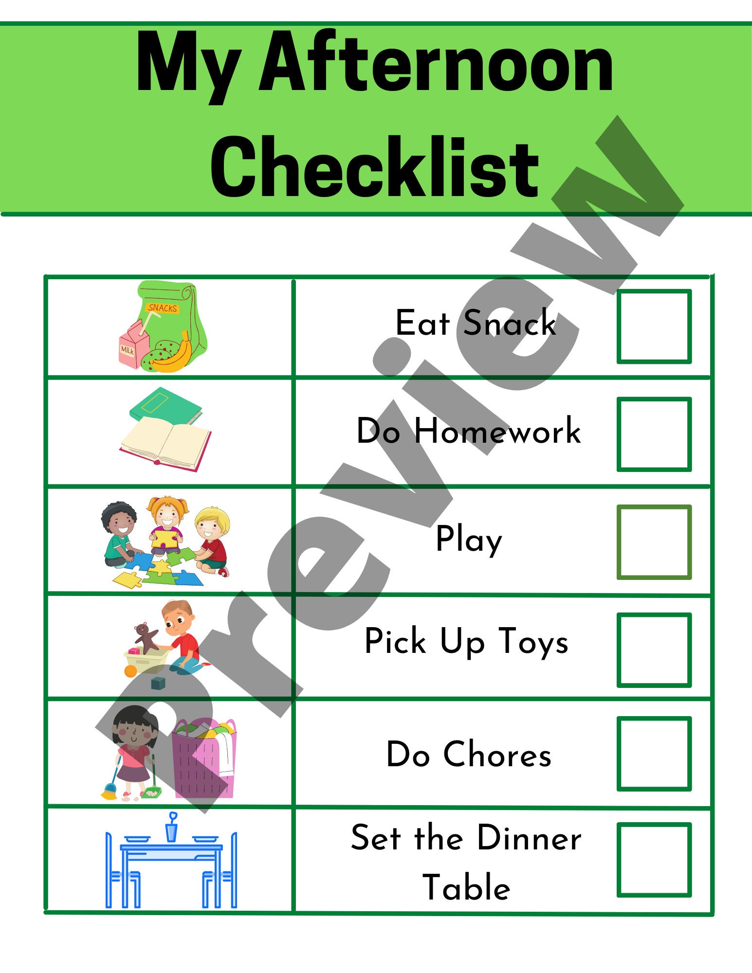 Kids Daily Routines Visual Schedule Checklist | Occupational Therapy ...