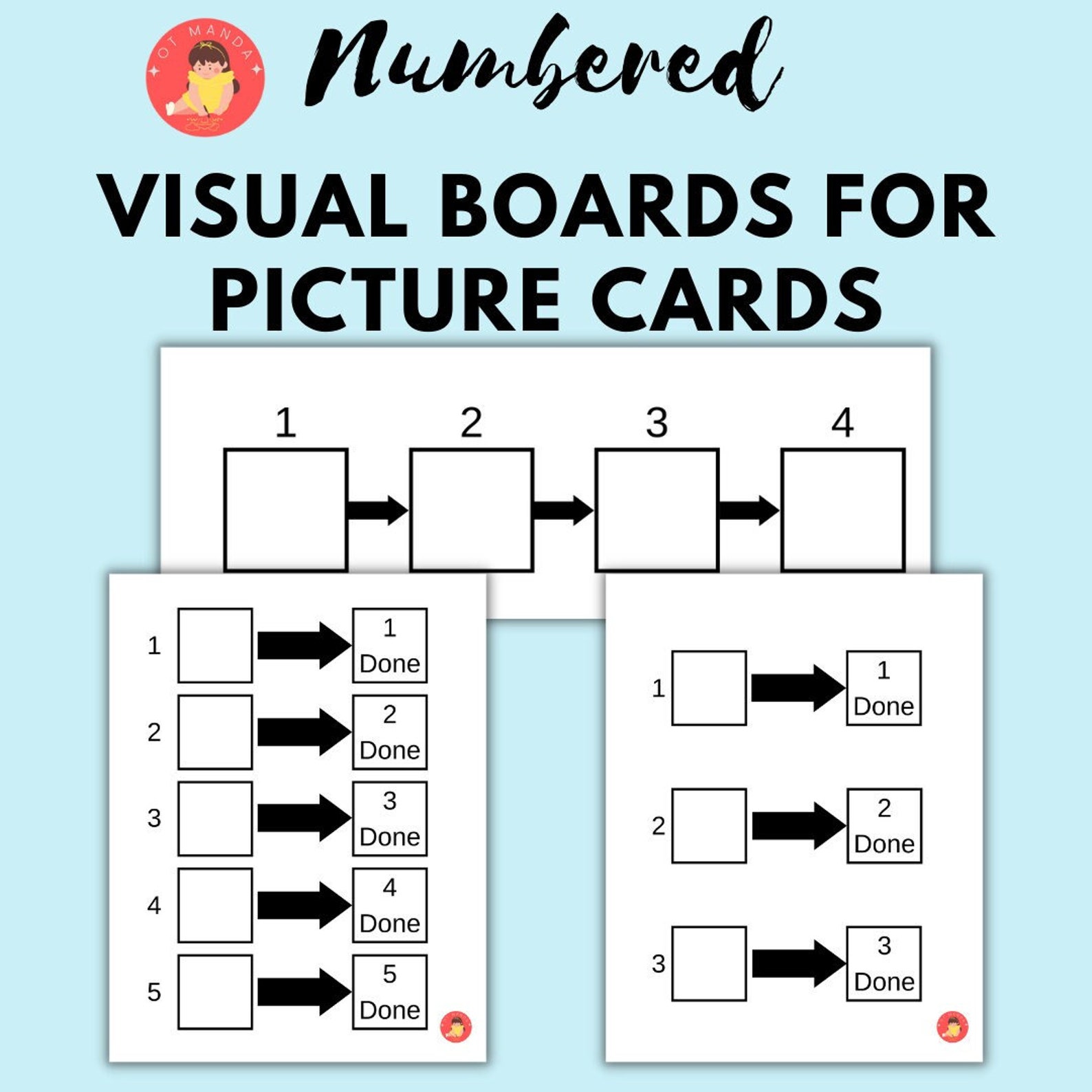 Visual Boards for Daily Routines and Tasks | Picture Card Numbered ...
