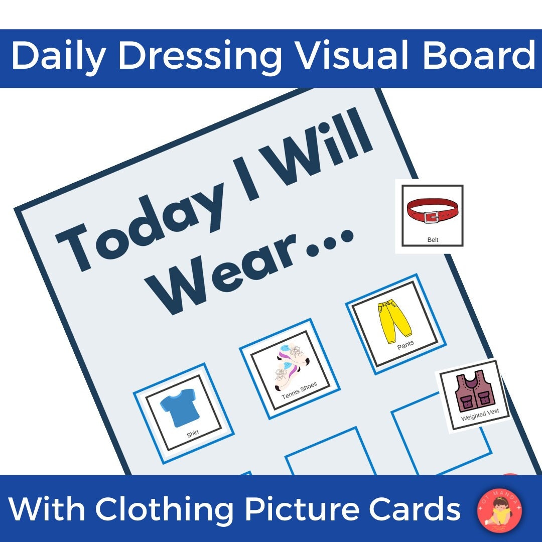 Daily Dressing Visual Board With Picture Cards | Today I Will Wear ...