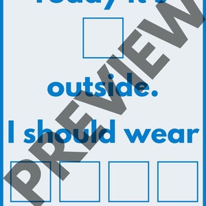 Dressing for Today's Weather Life Skills Activity With Picture ...