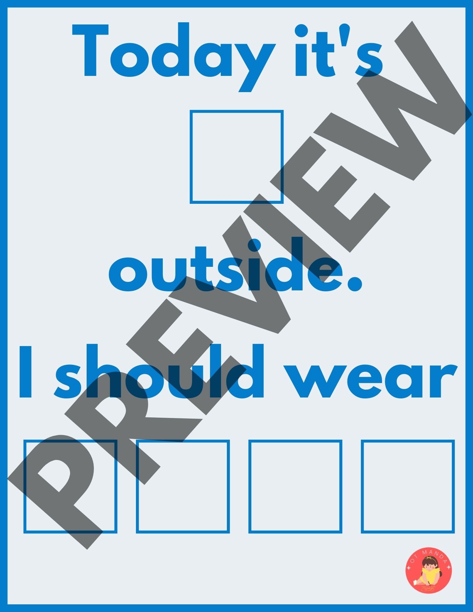 Dressing for Today's Weather Life Skills Activity With Picture ...