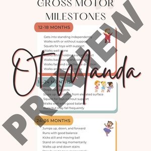 Toddler Gross Motor Developmental Milestones Parent Handouts Early ...