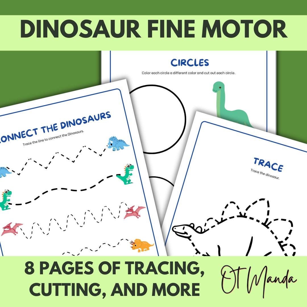 Dinosaur Fine Motor Activities for Occupational Therapy | Lines Circle ...