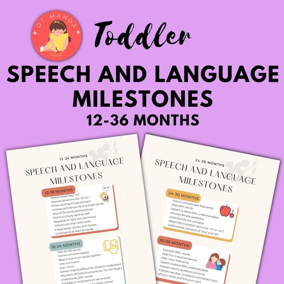 Toddler 12-36 Months Speech and Language Developmental - Etsy