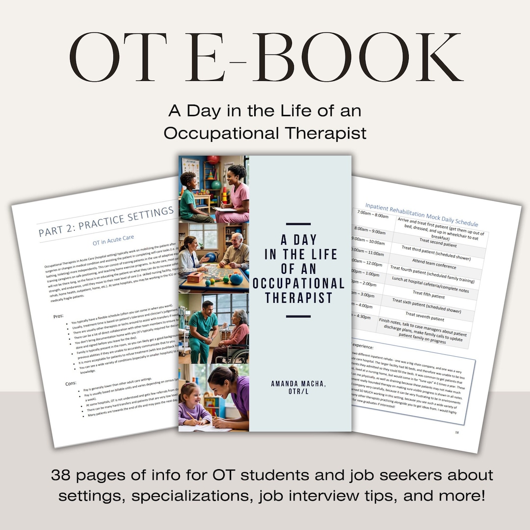 Occupational Therapy OT Students E-book | Mock Daily Schedule ...