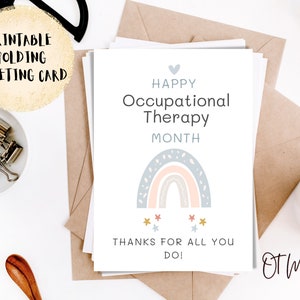 Occupational Therapy Month Folding Greeting Card for OT Appreciation ...