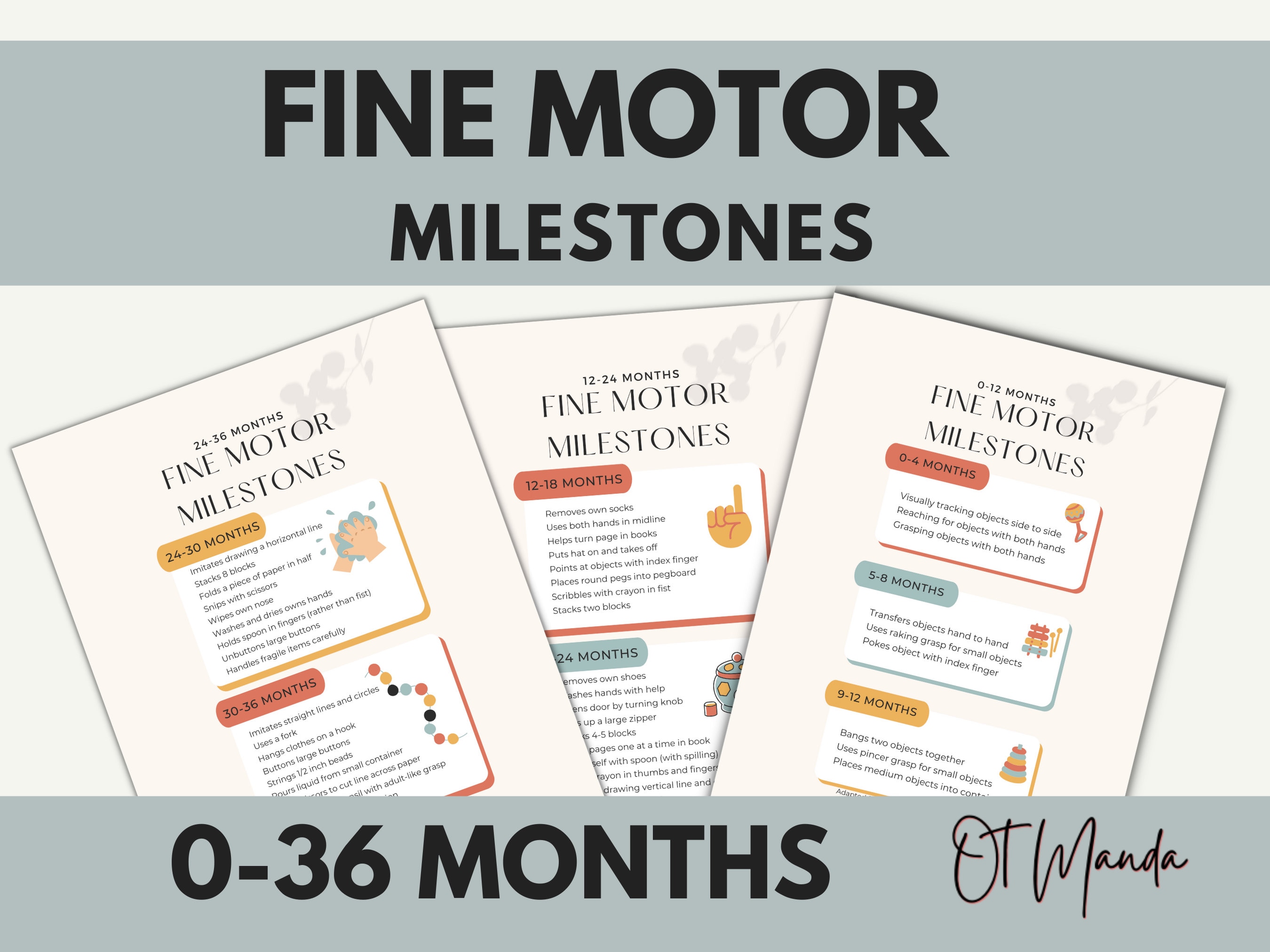 Infant and Toddler Fine Motor Developmental Milestones |0 to 36 Months ...