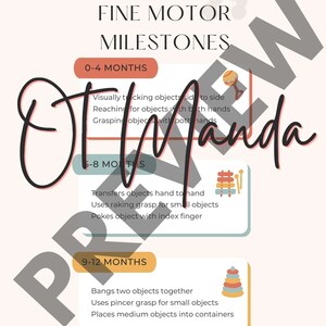 Infant 0 to 12 Months Developmental Milestones | Fine Gross Motor ...