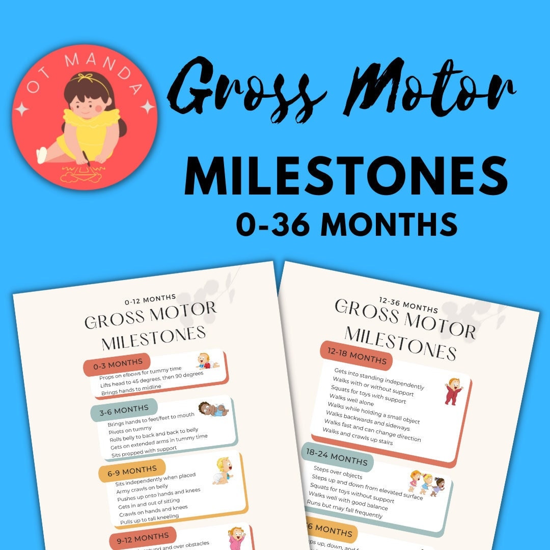 Infant and Toddler Gross Motor Developmental Milestones Handouts for ...